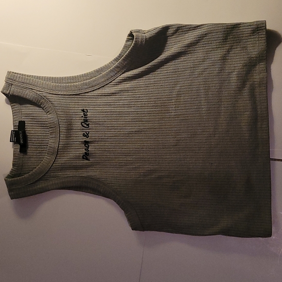 Tops | Womens Half Tank Size Medium Peace And Quiet | Poshmark